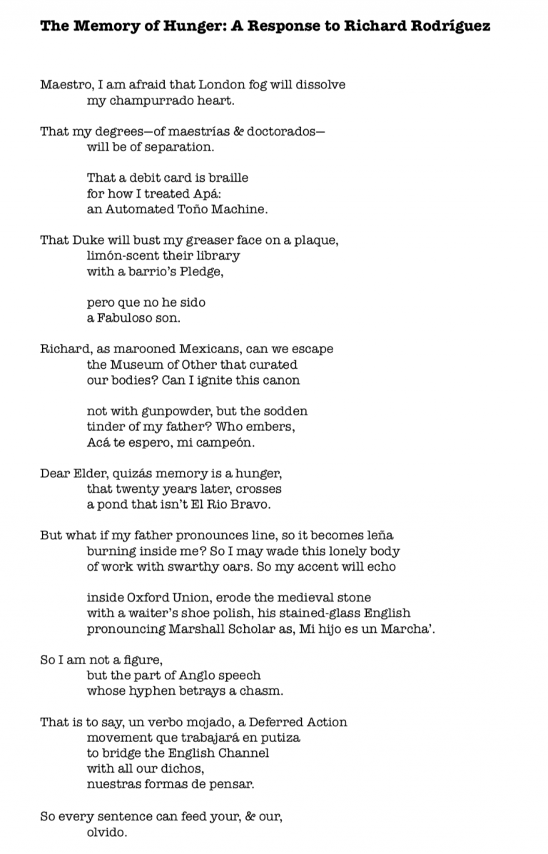 The Memory of Hunger: A Response to Richard Rodríguez - Humanity in Action