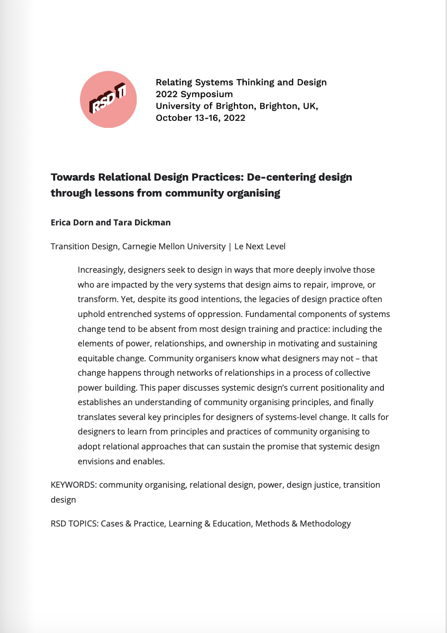 Towards Relational Design Practices - Humanity in Action